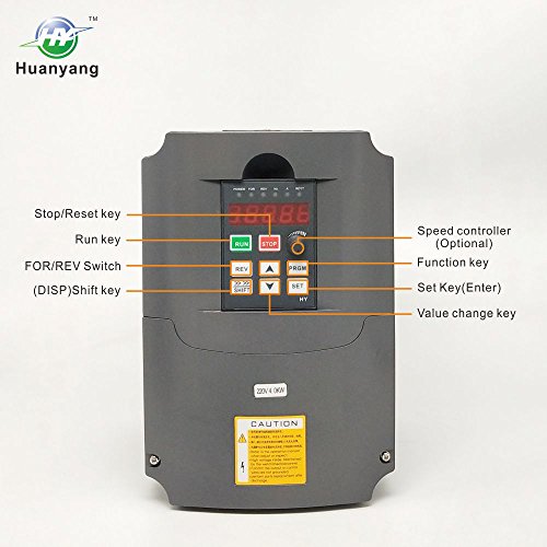 Huanyang VFD,Single to 3 Phase,Variable Frequency Drive,4kW 5HP 220V Input AC 17A for Motor Speed Control,HY Series