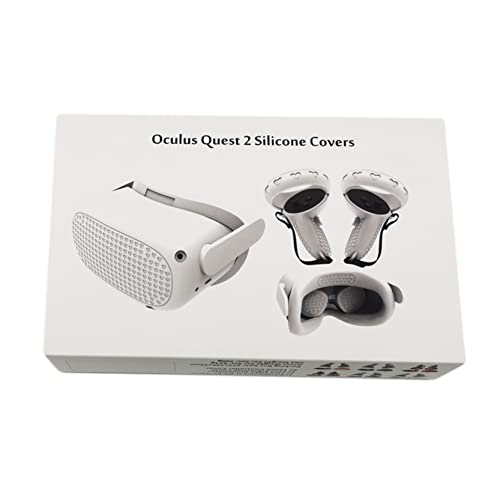 HEIXIAOYU VR Enclosure External Protective Cover For Oculus Quest 2 Accessories, Quest 2 VR Silicone Face Cover, VR Shell Cover,Quest 2 Touch Controller Grip Cover,Protective Lens Cover, (Red)