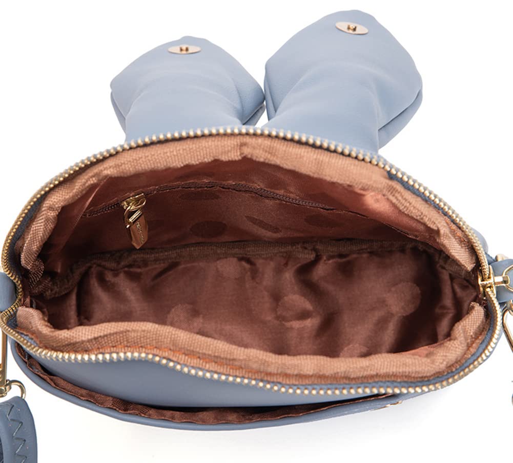 Epsion Cute Bunny PU Leather Hobo Bags Zipper Closure Adjustable Strap Crossbody Handbags Tote Purse