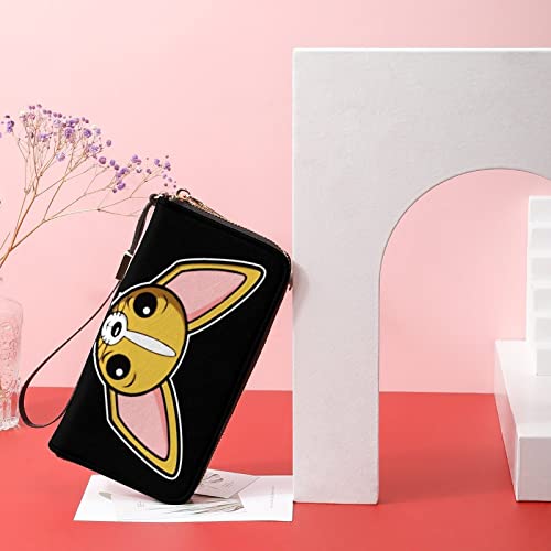 FunnyStar Chihuahua's Life Is Better Women's Long RFID Hand Wallet Wristlet Clutch Purse PU Leather Handbag with Wrist Strap