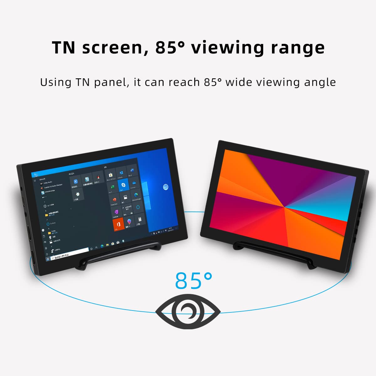 Kenowa 7 Inch Touchscreen Monitor, HD 1024x600 Portable USB-C Touch Screen with HDMI and Built in Speaker for Raspberry pi 4B 3B+ 2 Model B Computer Laptop,with Metal Bracket
