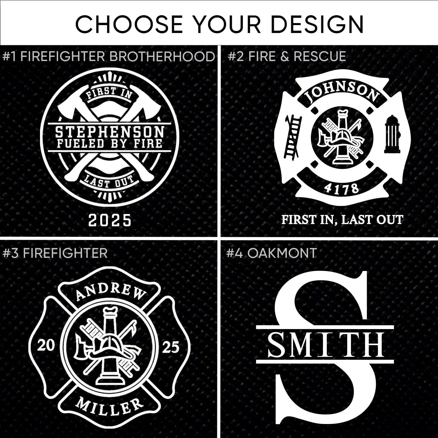 Fire & Rescue Engraved Whiskey Glass Firefighter Gift Set (Personalized Product)