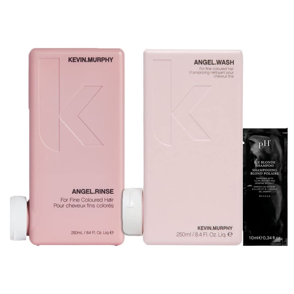 KEVIN MURPHY Angel Wash And Rinse 8.4 FL Oz with pH Labs Ice Blonde Shampoo 10 ml