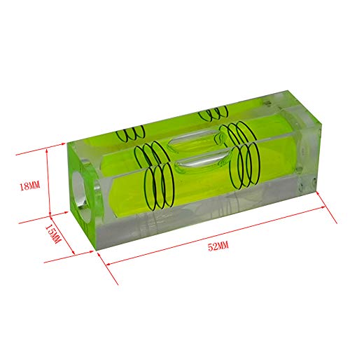 HighPrecision Mini Level Bubble Small Horizontal Bubble Three Line Horizontal Pearl Level Magnetometer (52 * 18 * 15mm green)2PCS