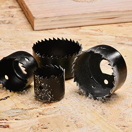 KATA 12PCS Hole Saw Kit 3/4"-2-1/2" (19-64mm) Hole Saw Set with Mandrels Hex Key, Ideal for Soft Wood, PVC Board, Plywood, Drywall Drilling