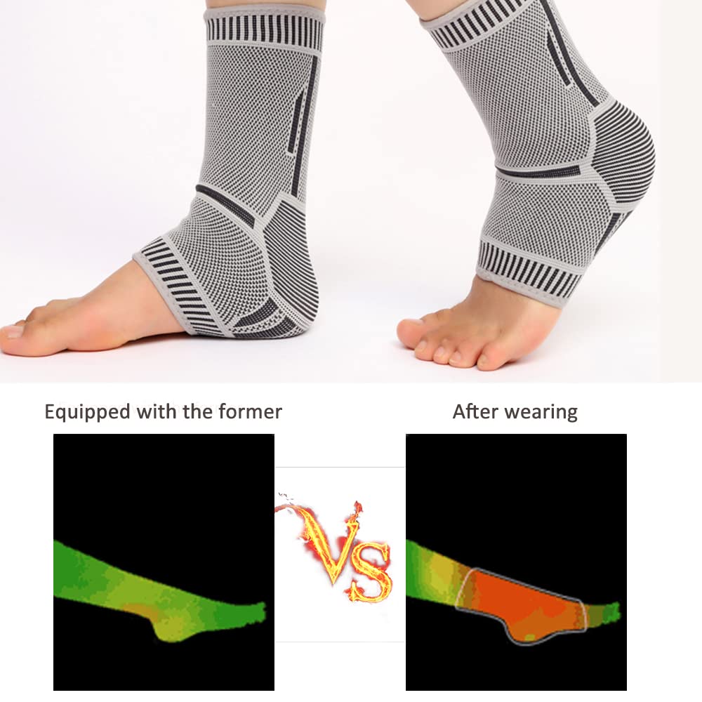 ERfairdeal 2 Pack Ankle Support, Woven Ankle Support Compression Sleeve, Prevents Ankle Injuries, Relieves Sprains, Swelling, Inflammation and More. Unisex Ankle Compression Sleeve (XL)
