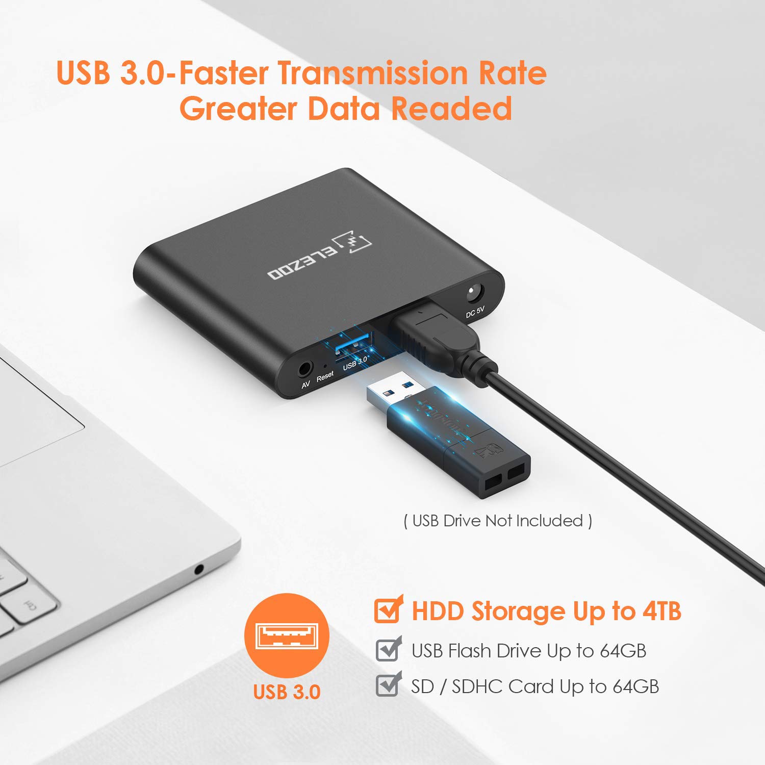 ELEZOO 4k/1080P/HDR/10BIT/H.265 media player for HDD disk , USB drivers, TF/SD cards