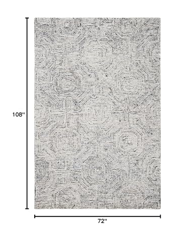 SAFAVIEH Aspen Collection Area Rug - 6' x 9', Grey & Beige, Handmade Boho Wool, Ideal for High Traffic Areas in Living Room, Bedroom (APN286F)