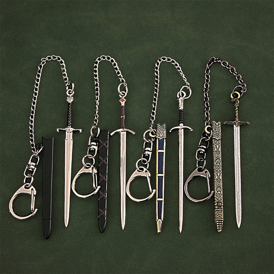 Koelin GOT Sword Keychain Jon Snow Longclaw Sword Mini Sword Key chain katana Action Figure Accessories for Men Women Boy Gift