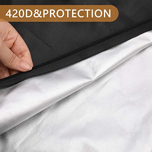 Firewood Log Rack Cover, cenryusa 420D Oxford Weather Resistant Patio Log Rack Cover, Waterproof Round Fire Wood Rack Stand Cover with Zipper for Outdoor, Patio, Lawn, Garden, 40(L)×41(W)×24(H) inches