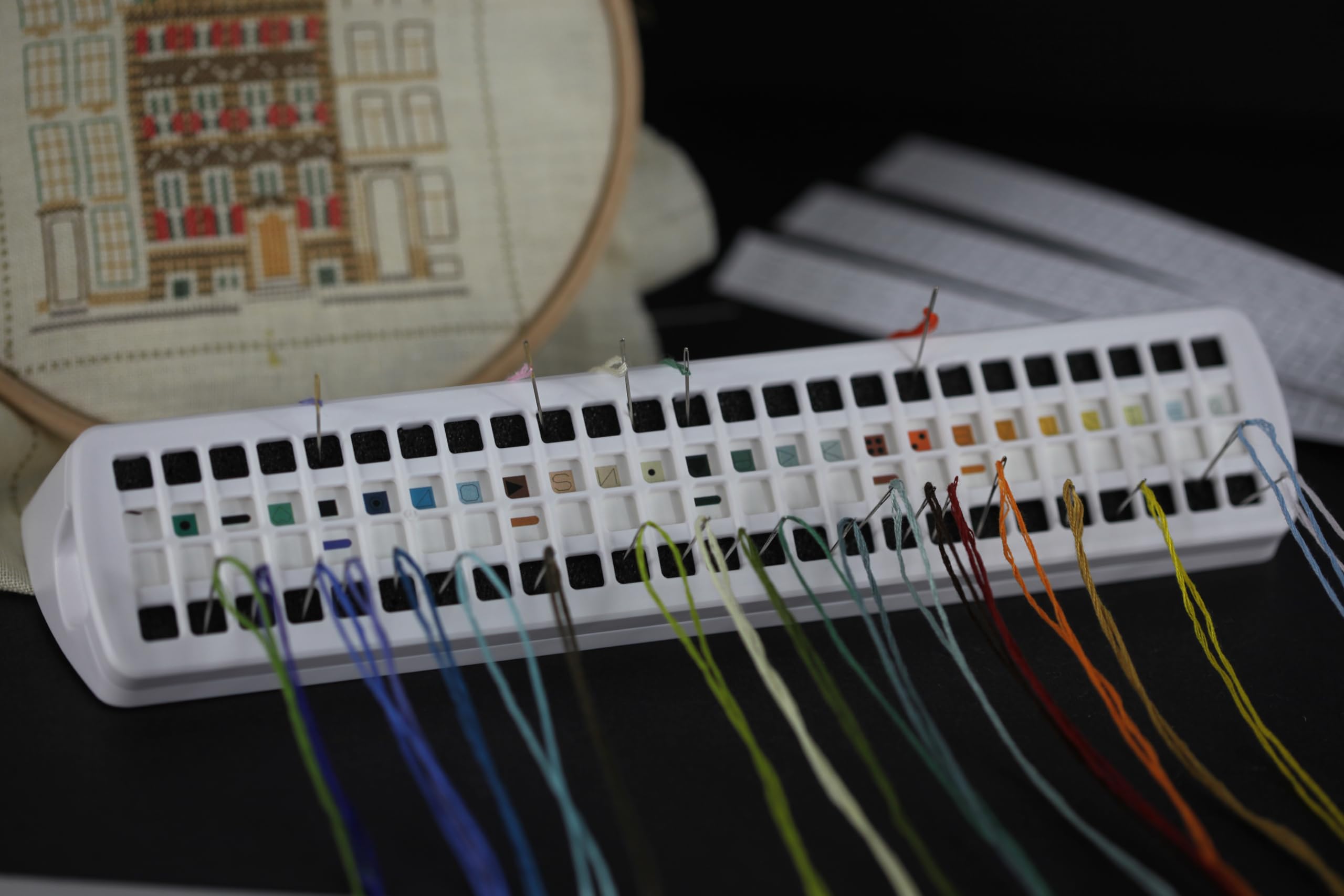 Pako Organiser Storage Needle Organiser - Cross Stitch Accessories - for Embroidery Needle - with 10 Blank Code Cards