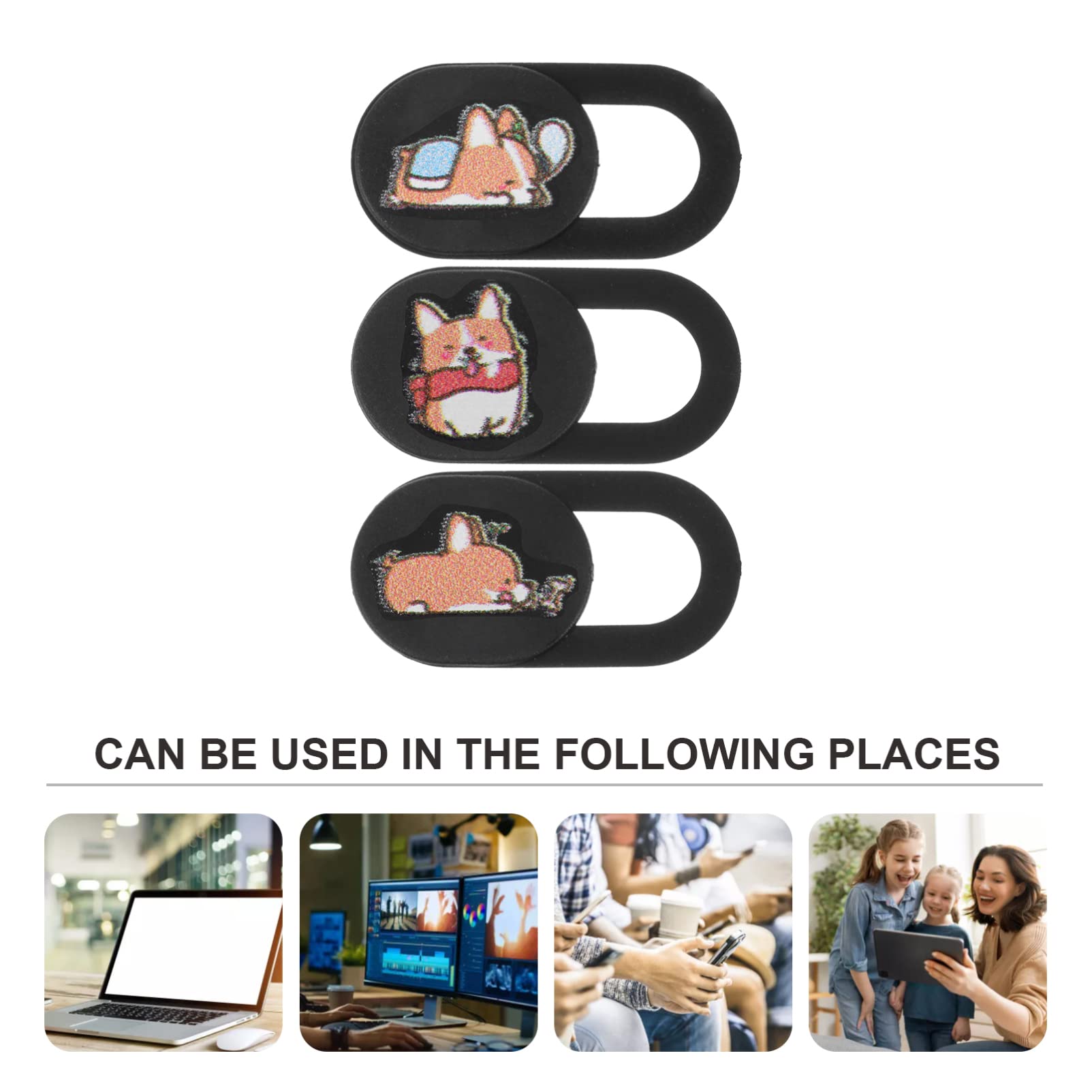 Gatuida 3pcs Camera Cover Privacy Sticker Privacy Security Camera Slider Cartoon Notebook Camera Shield Webcam Cover Web Cam Lens Cover Webcam Privacy Covers Protective Cover Abs Flat
