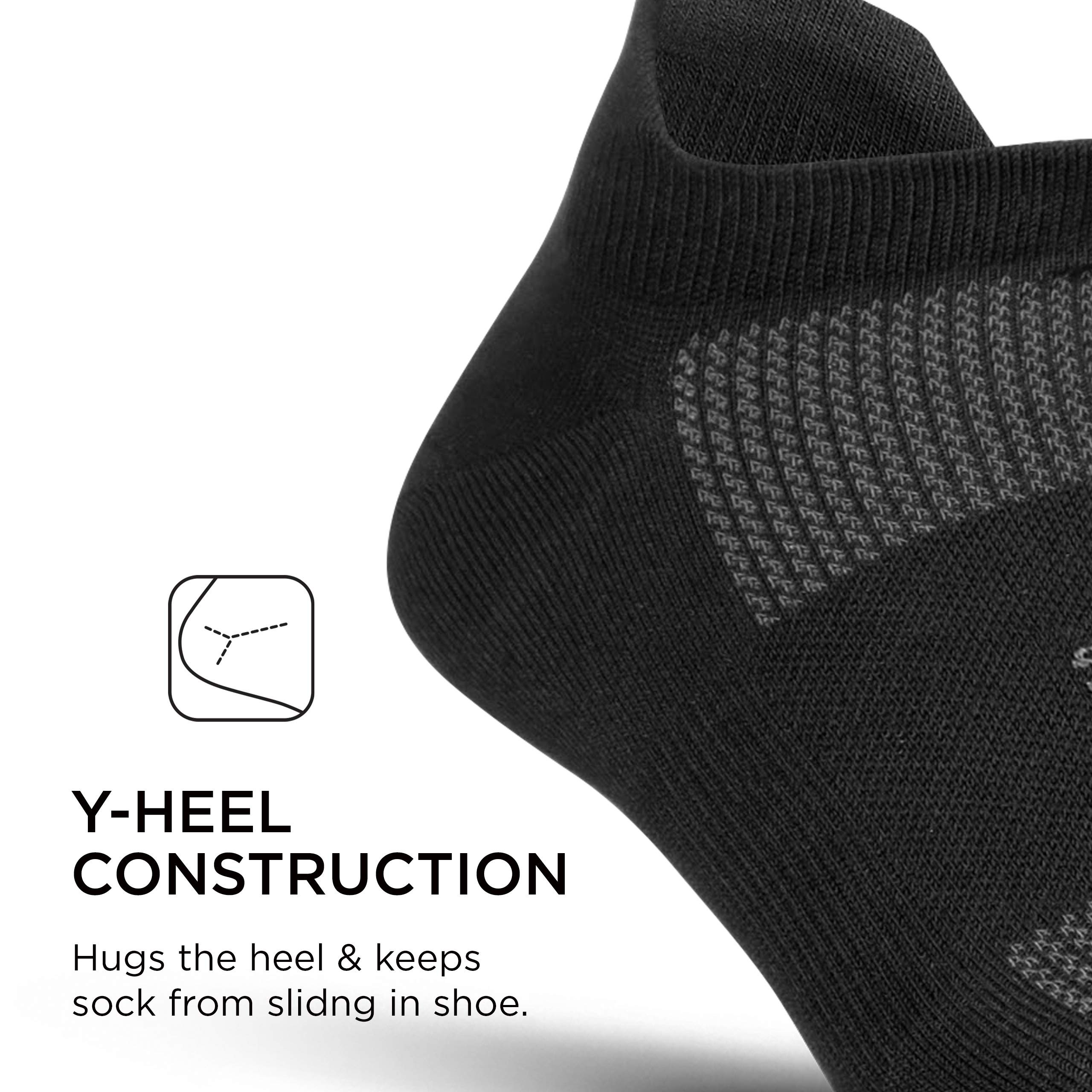 Feetures High Performance Ultra Light Ankle Sock - No Show Socks for Women & Men with Heel Tab - Buckle Up Blue, Large - (1 Pair)