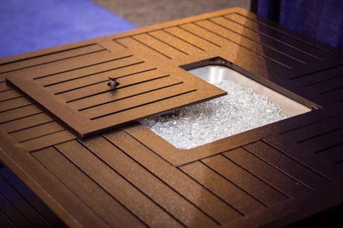 Hiland AWS-SQ22 Fire Pit Glass Square Wind Screen, Square, Clear