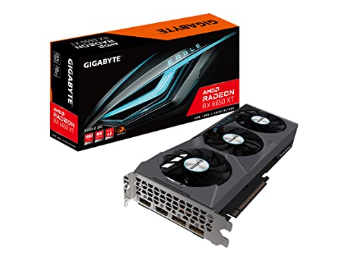 Gigabyte Radeon RX 6650 XT Eagle 8G Graphics Card, WINDFORCE 3X Cooling System, 8GB 128-bit GDDR6, GV-R665XTEAGLE-8GD Video Card