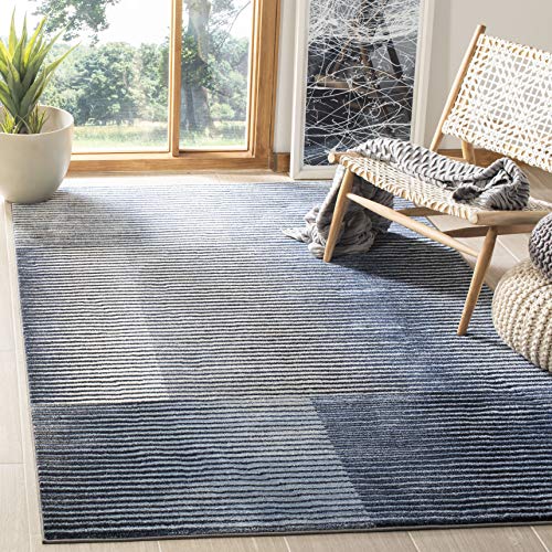 SAFAVIEH Galaxy Collection 8' x 10' Blue / Navy GAL115M Modern Non-Shedding Living Room Bedroom Dining Home Office Area Rug