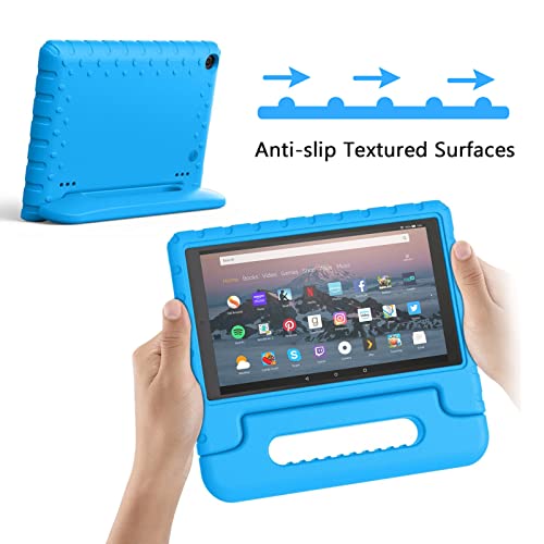Kids Case for Fire HD 8 8th/7th/6th Generations 2018/2017/2016 Kid-Proof & Shockproof Durable Foam Case for Boys Girls Flexible Cover with Convenient Handle Stand, Blue