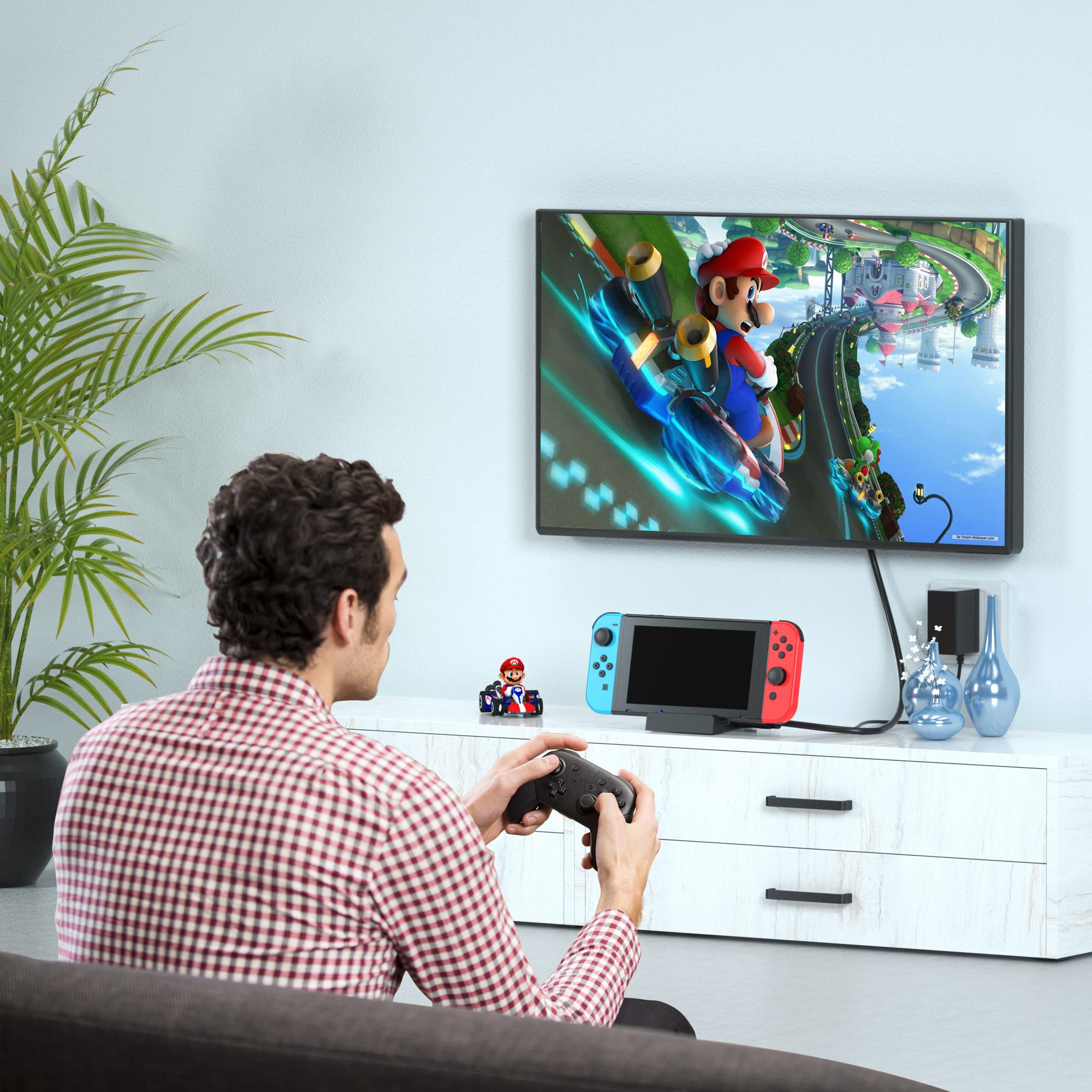 Feirsh Docking Station for Nintendo Switch, Foldable Switch Dock Nintendo Switch TV Dock with 4K HDMI Output, Replacement for Official Nintendo Switch Dock