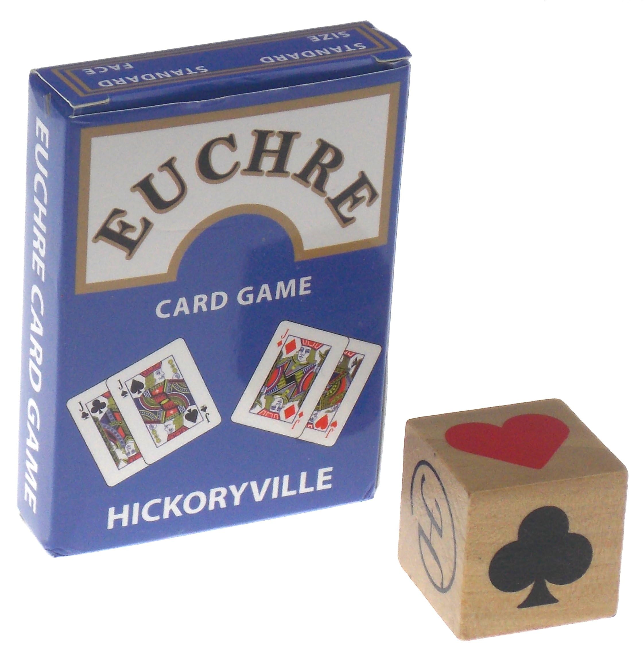 Hickoryville Euchre Playing Cards Bundle - 2 Euchre Decks in One Box with Suit Marker Dice