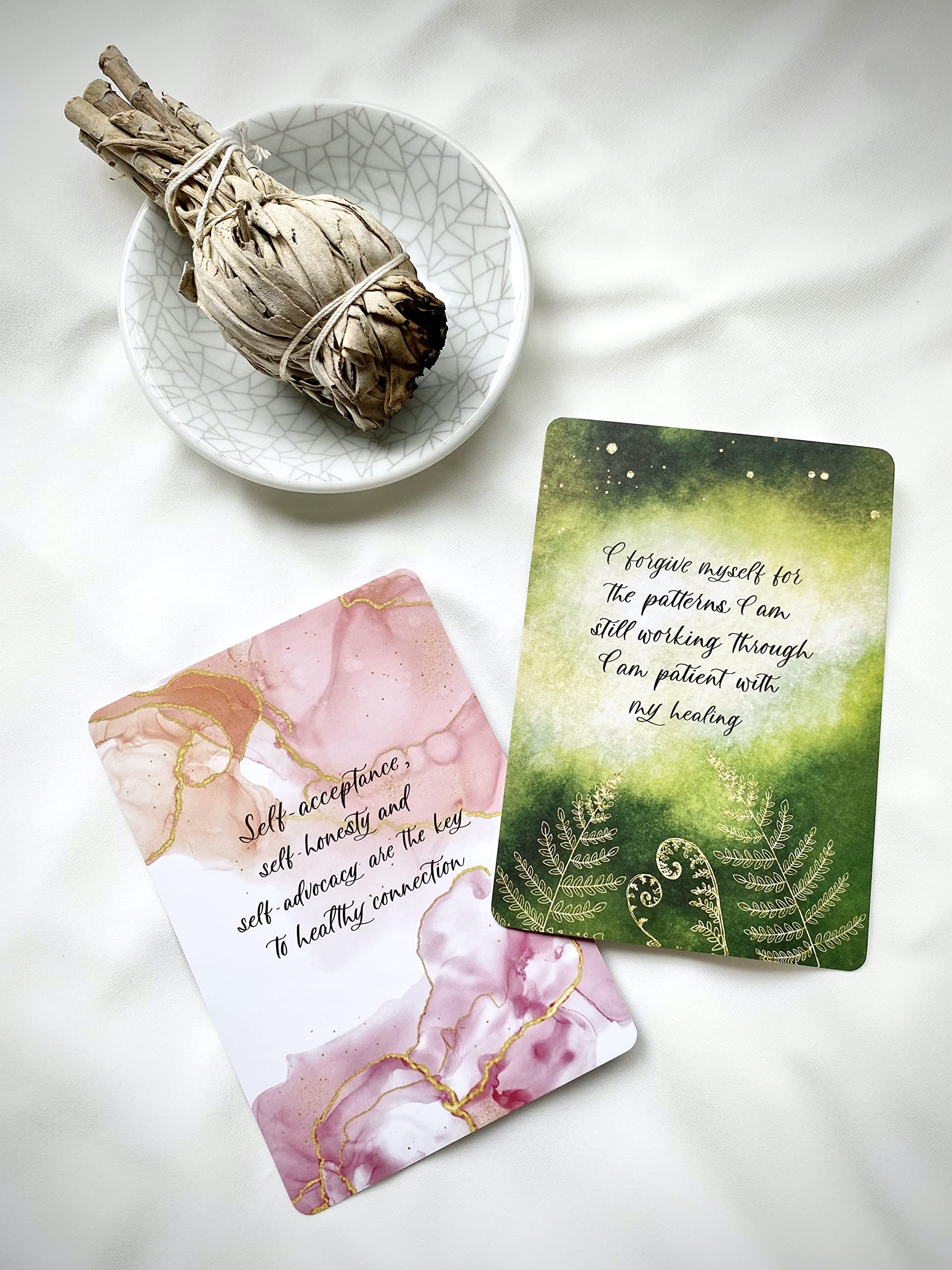 Erin Merrihew Mantra Card Deck | Daily Positive Affirmation & Motivational Cards | 52 Healing Messages for Self-Love & Empowerment
