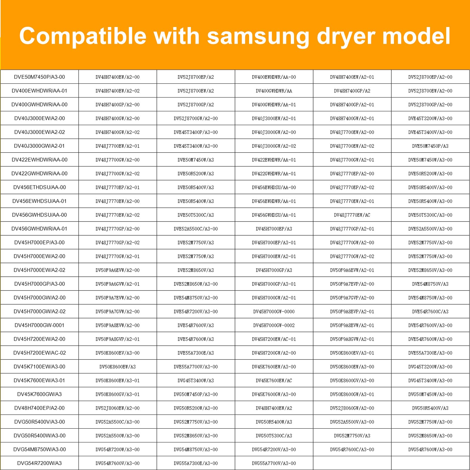 DC62-00344A Dryer Front Panel Air Seal Compatible with samsung Dryer(Some Models), Such as DV48H7400GW, DV400GWHDWR, etc. Part Number: AP5916629, PS4276050