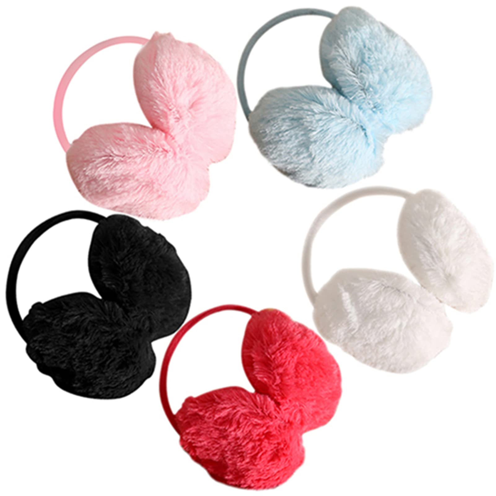 Fairnull Unisex Earmuff Winter Warm Plush Solid Ear Muffs for Outdoor, Ear Warmers for Adults & Kids (White)