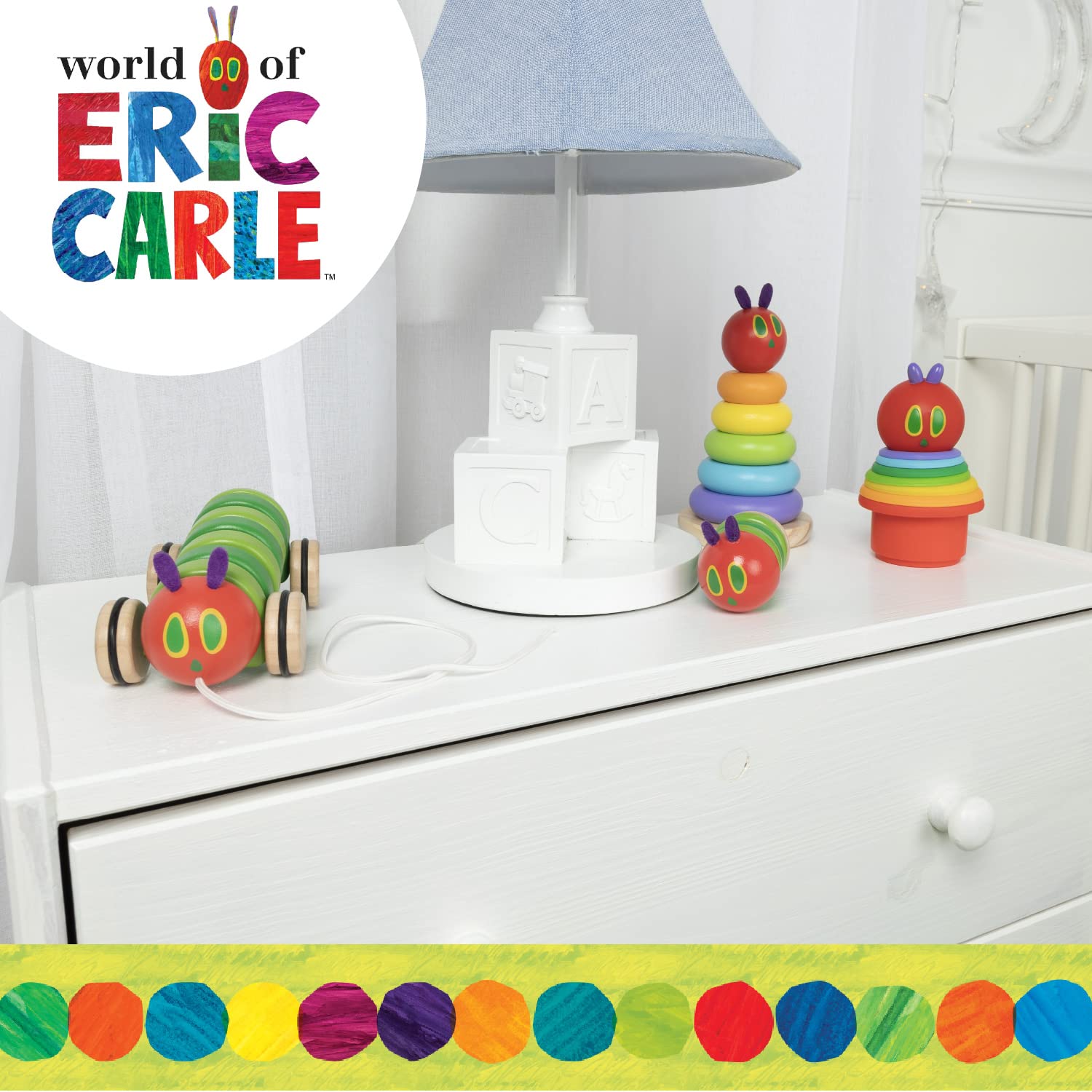Kids Preferred World of Eric Carle The Very Hungry Caterpillar Bath Time Silicone Stacking Cup Set with Caterpillar Head Squirty Perfect for Water Play Ages 18 Months and Up