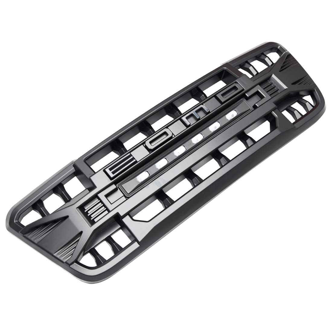 EOMD Front Grill for F150 2004 2005 2006 2007 2008, w/Off-Road Lights, Removable Letters, Matte Black