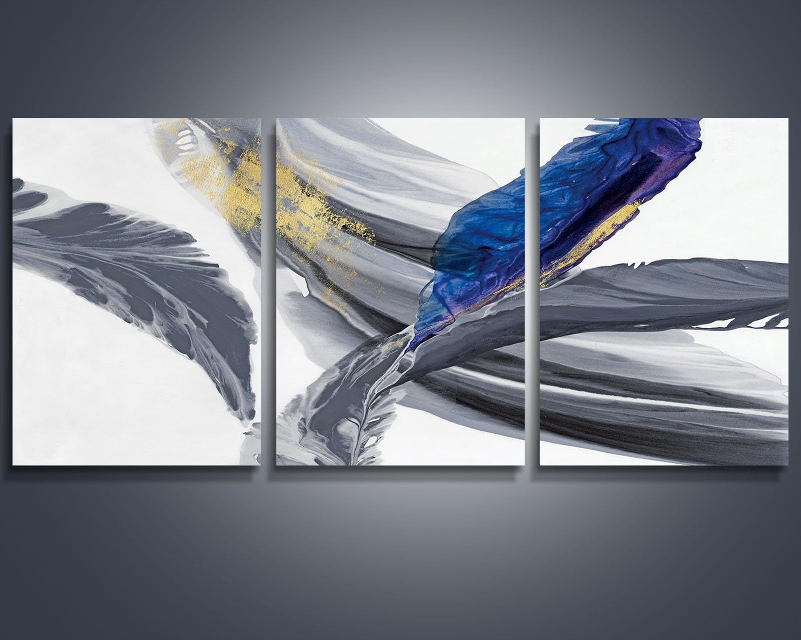 Elixart Abstract Canvas Wall Art Blue Wall Decor for Bedroom Living Room Pictures Modern Black White Paintings for Wall Decorations Large Artwork for Walls