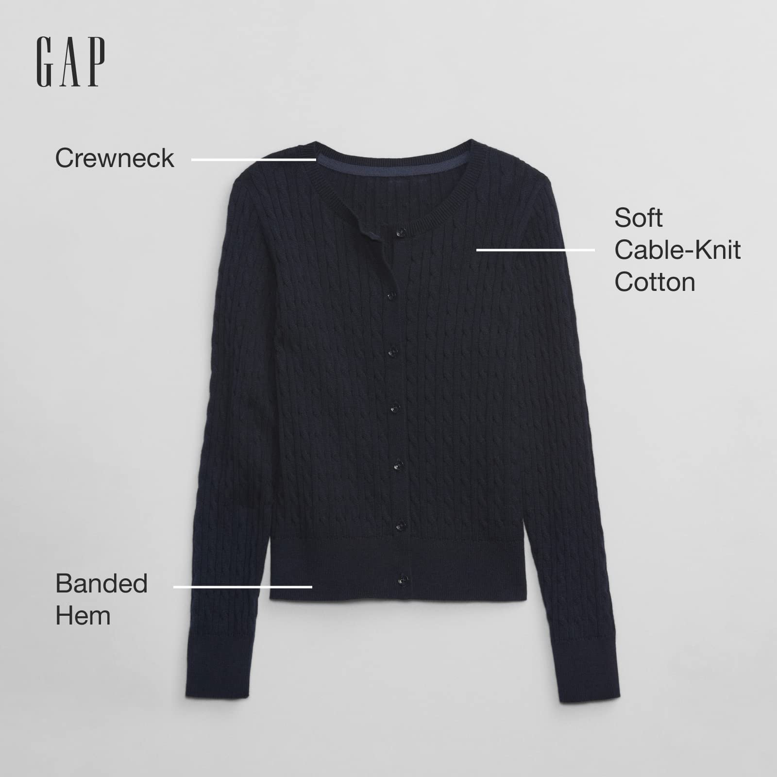 GAP Girls Uniform Cardigan Sweater, True Indigo 2, Small US