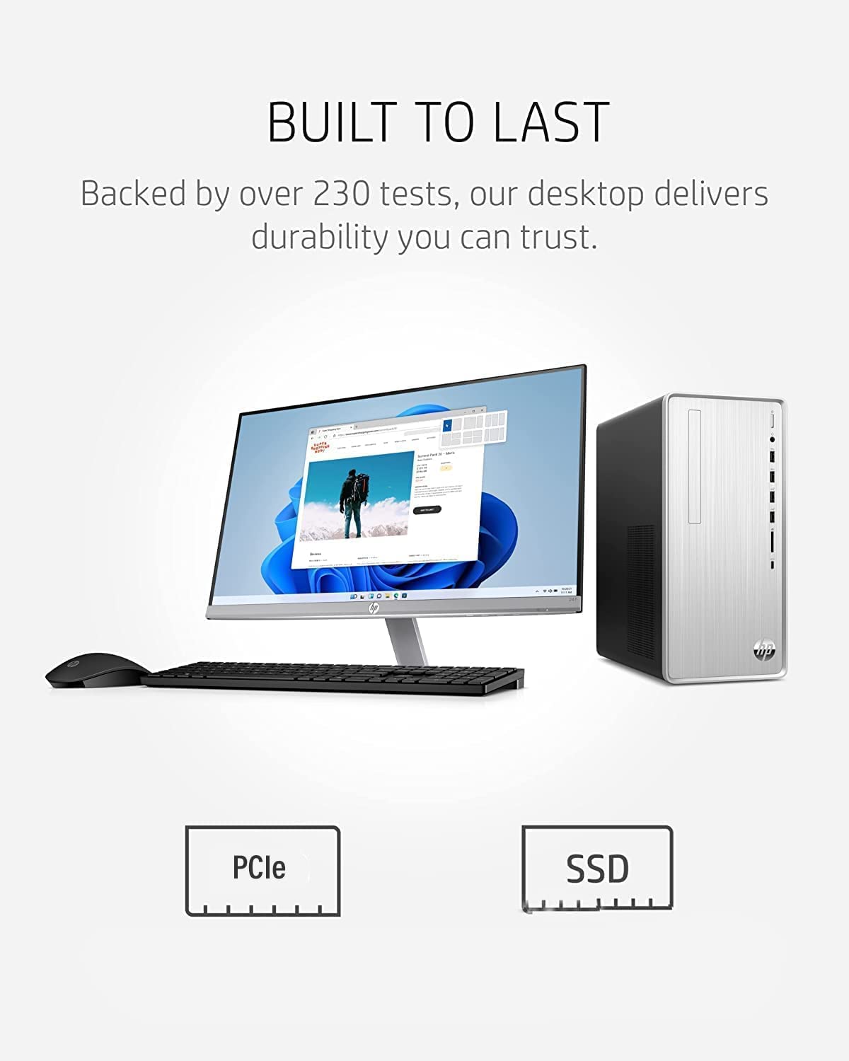 HP 2022 Newest Pavilion Desktop PC, AMD Ryzen 7 5700G (Beat i7-10700, 8 Core, 4.5GHz), 64GB RAM, 2TB SSD + 1TB HDD, Wi-Fi 5, Bluetooth, 9 USB Ports, Pre-Built PC Tower, Windows 11 Bundle with JAWFOAL