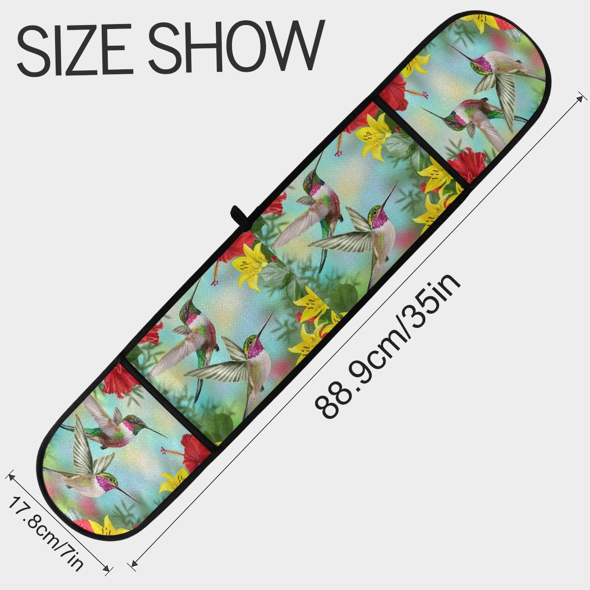 Humming Birds Flowers Double Mitt Animals Plants Heat Insulation Oven Mitts Fabric Kitchen Gloves for Pot Holder Cooking BBQ Baking Decor Gifts