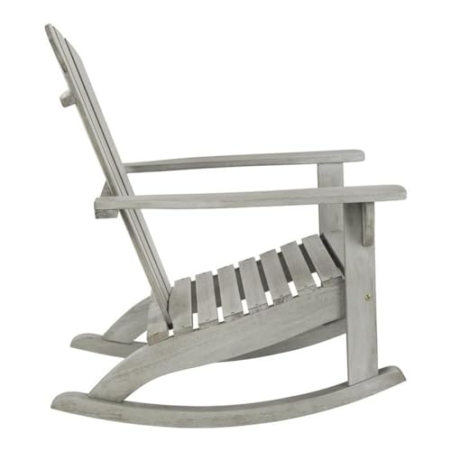 SAFAVIEH PAT7042A Outdoor Collection Brizio Teak Rocking Adirondack Chair