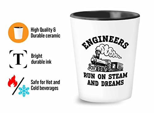 Flairy Land Train Engineer Shot Glass 1.5oz - Engineers run - Railroad Engineer Train Engineer Train Birthday Party Supplies Locomotives Train Conductor