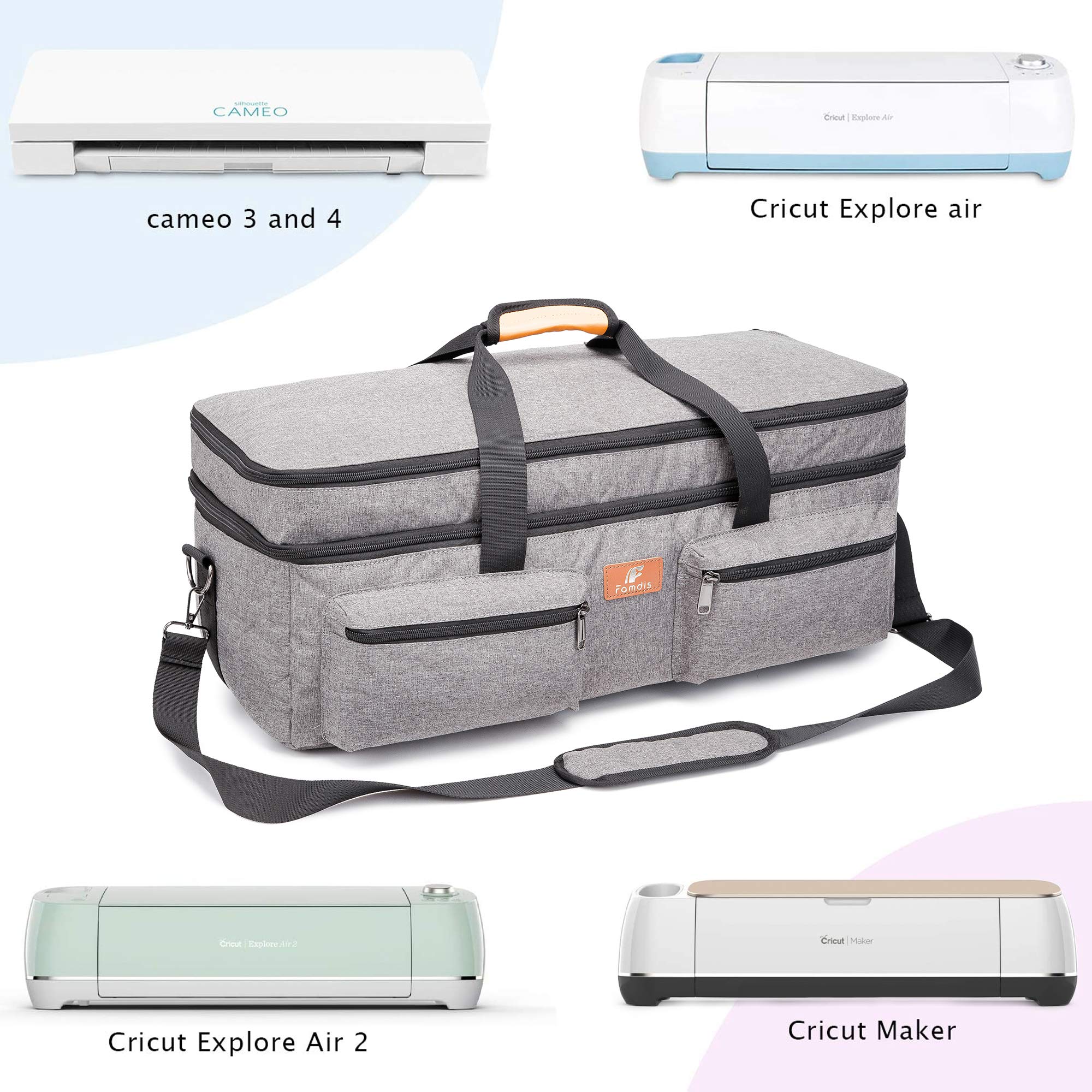Famdis Double-Layer Bag Compatible with Silhouette Cameo 3 & 4, Cricut Explore Air (Air 2), Maker, Die-Cut Machine and Supplies (Bag Only)