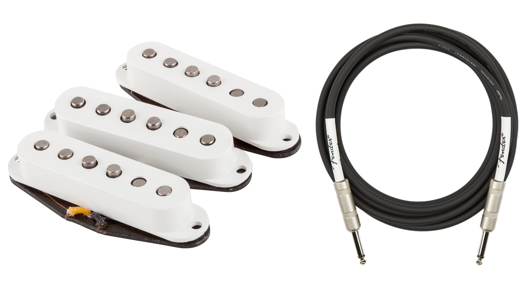 Fender Original '57/'62 Stratocaster Pickups - Aged White Bundle with Instrument Cable