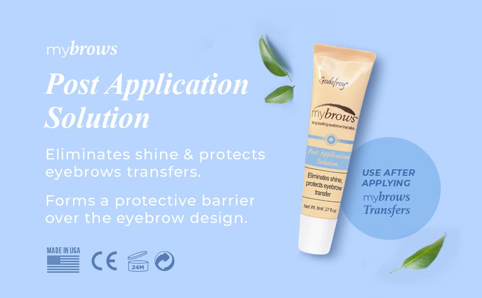 Godefroy Mybrows Post Application Solution To Extend the Life and Remove Shine for Temporary Tattoos, Eyebrow Transfers, & Brow Stamps, 27 Oz
