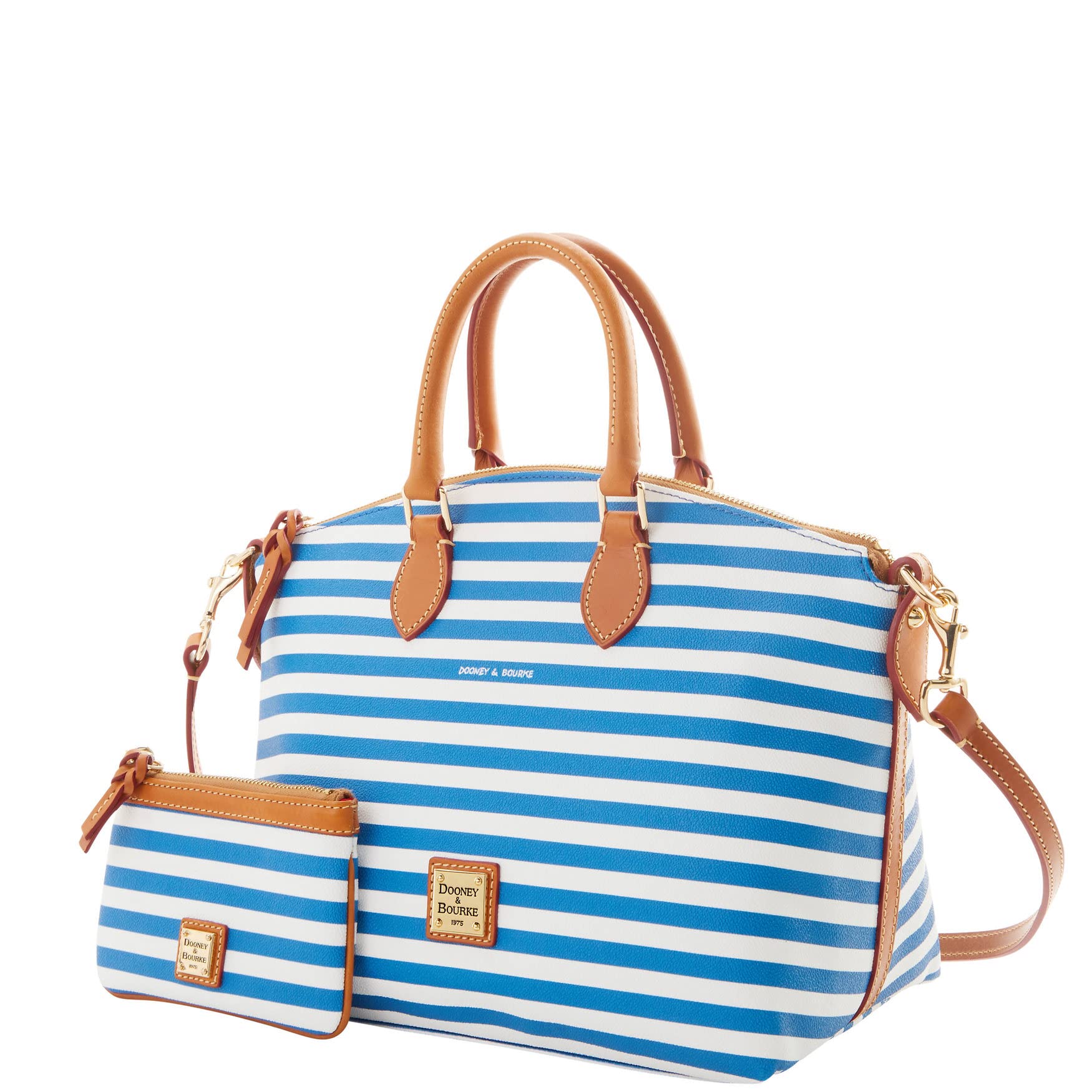 Dooney & Bourke Handbag, Sullivan Coated Cotton Satchel With Med Wristlet - Blue