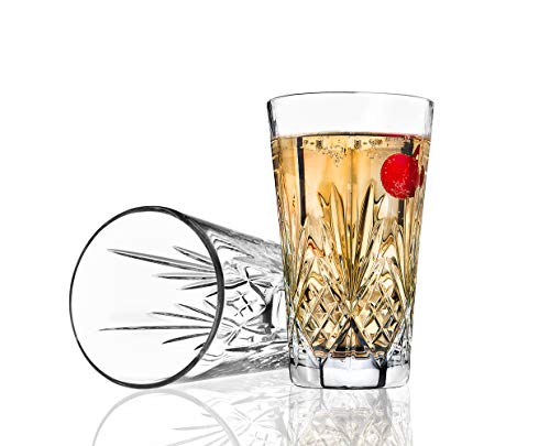 Godinger Beverage Tumbler Glasses All Purpose Highball - Dublin Collection, 12oz, SET OF 4