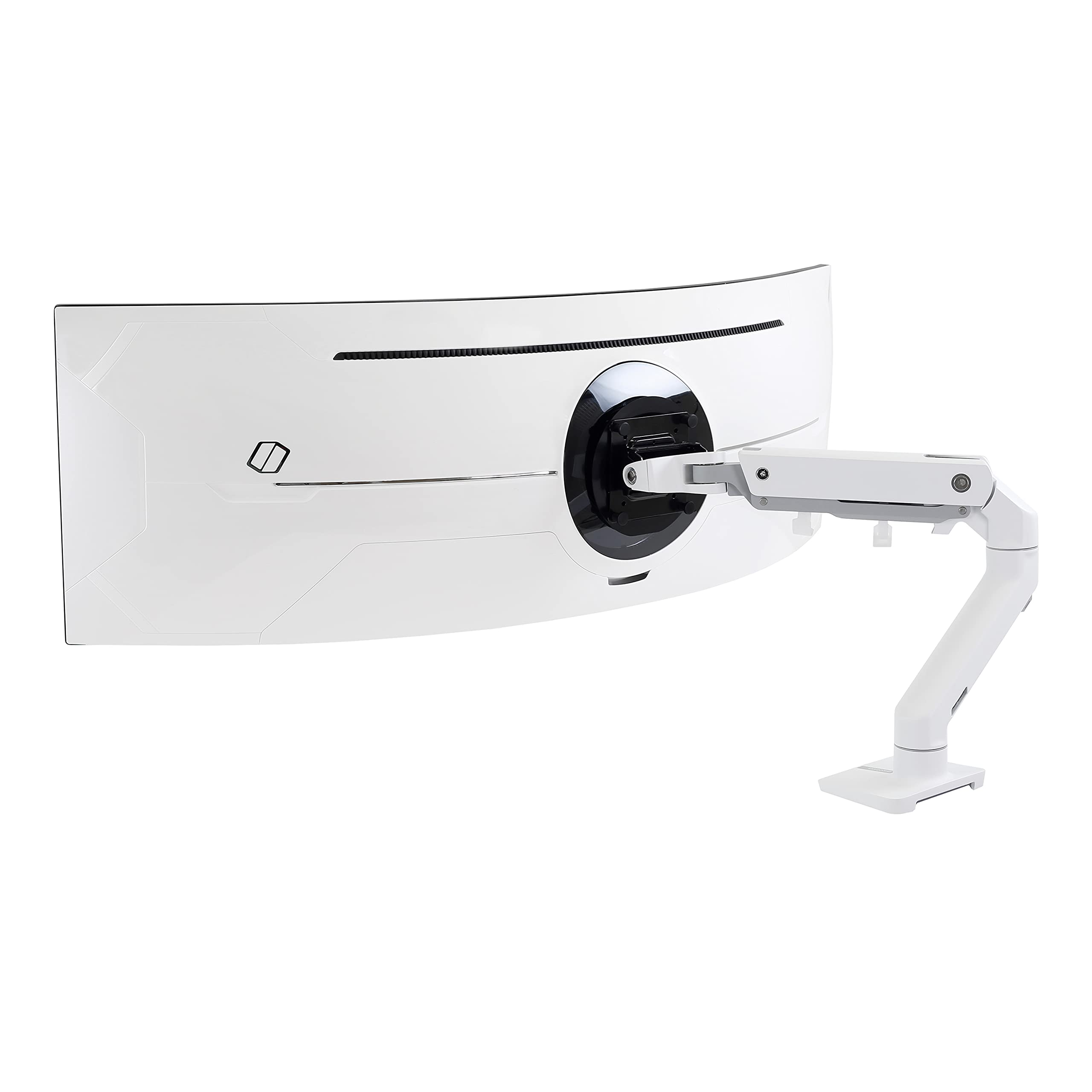 Ergotron β HX HD Premium Heavy Duty Gaming Monitor Arm, Single Monitor Desk Mount β for 1000R Curved Ultrawide Monitors Up to 49 Inches, 28 to 42 lbs, VESA 75x75mm or 100x100mm β HD Pivot, White