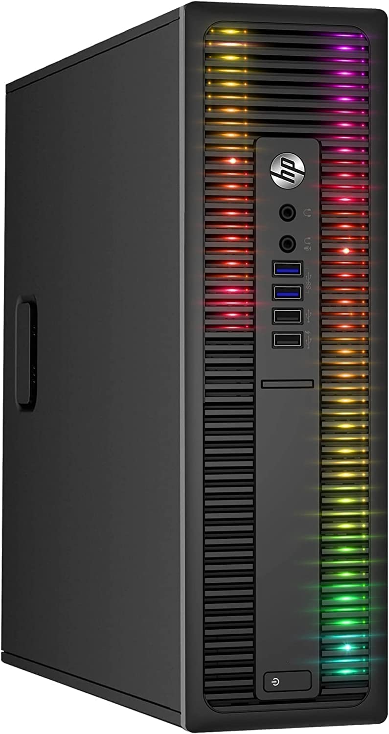 HP EliteDesk Desktop RGB Lights Computer AMD A-Series Processor 16 GB RAM, 1 TB SSD, Windows 10 Pro 64-bit, Wi-Fi, Gaming PC Keyboard & Mouse (Renewed)