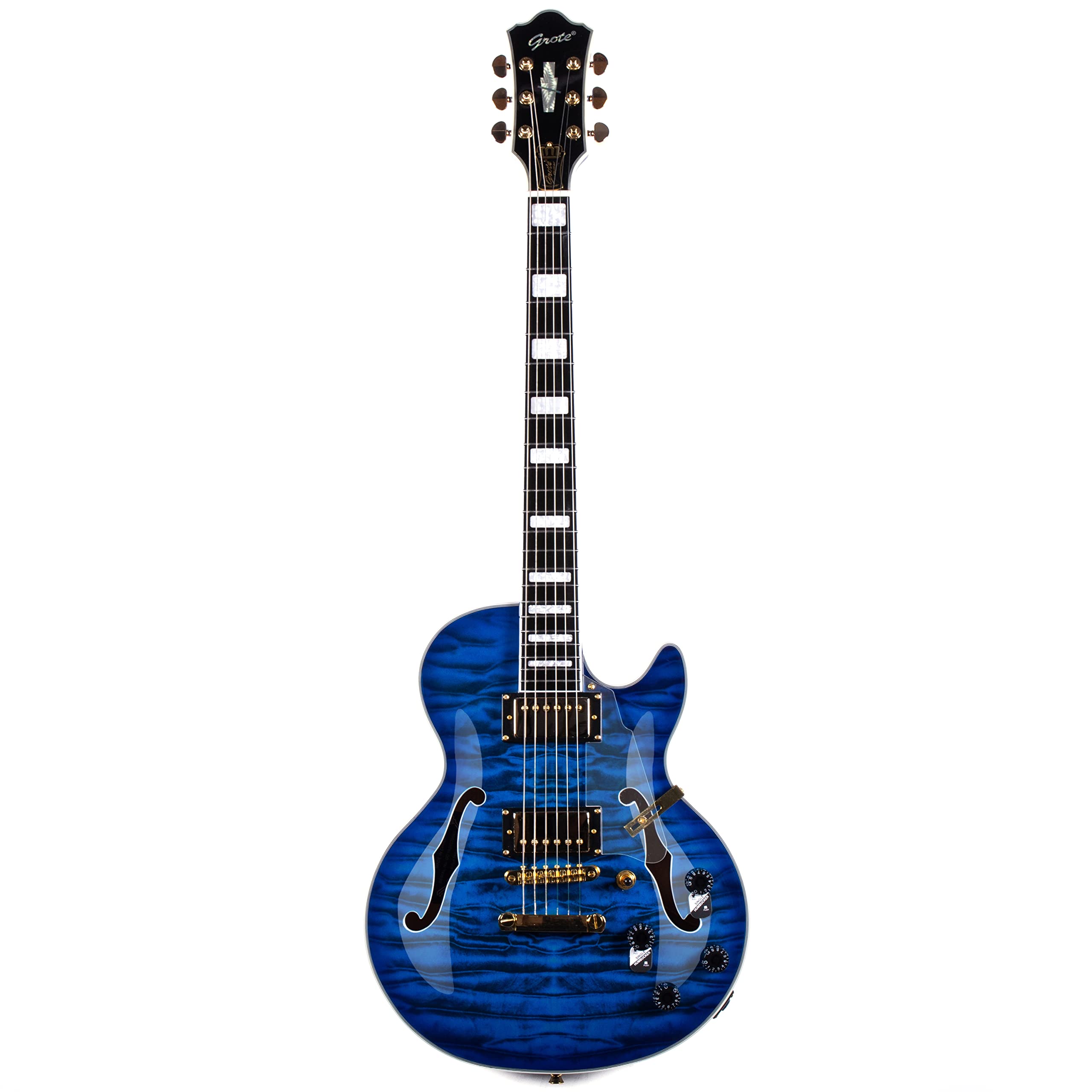 Grote LPF-001 Semi-Hollow Body Electric Guitar Coils Splitting with Gigbag (Purple)