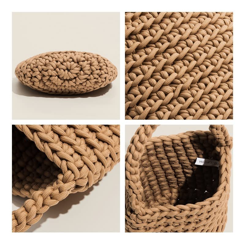 FZZDP Friendly Handwoven Small Women Phone Purses Crochet Casual Handbags Female Hollow Out Mini Totes