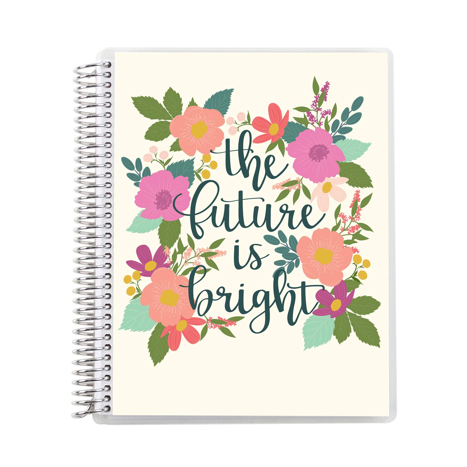 Erin Condren 8.5" x 11" Spiral Bound Dot Grid Journal Notebook - Bright Future. 5mm Dot Grid. 160 Page Writing, Drawing & Art Notebook. 80Lb Thick Mohawk Paper. Stickers Included