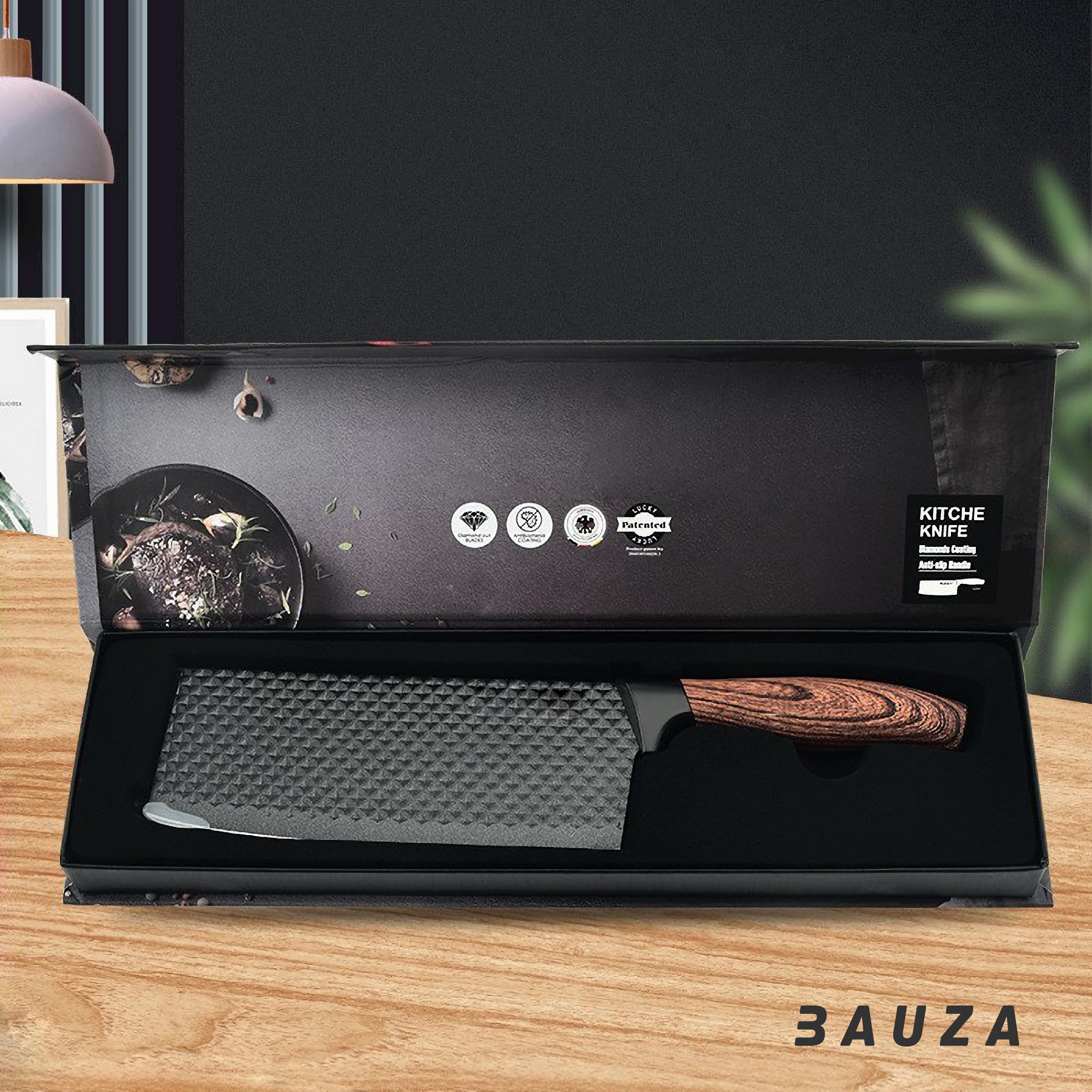 Kitchen Knife Chef Knife Block Stainless Steel Cutting Black Ceramic Professional Kitchen, Kitchen Knife Set, High Carbon Stainless Steel Chef Knife Set with Handle,