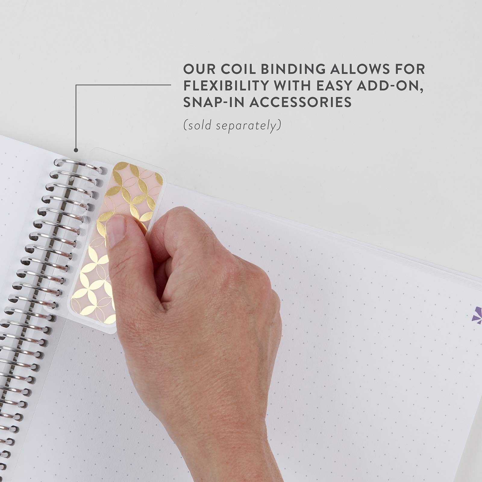 Erin Condren 8.5" X 11" Spiral Bound Dot Grid Journal Notebook - Mid Century Circles, 5Mm Dot Grid, 160 Page Writing, Drawing & Art Notebook, 80Lb Thick Mohawk Paper, Stickers Included