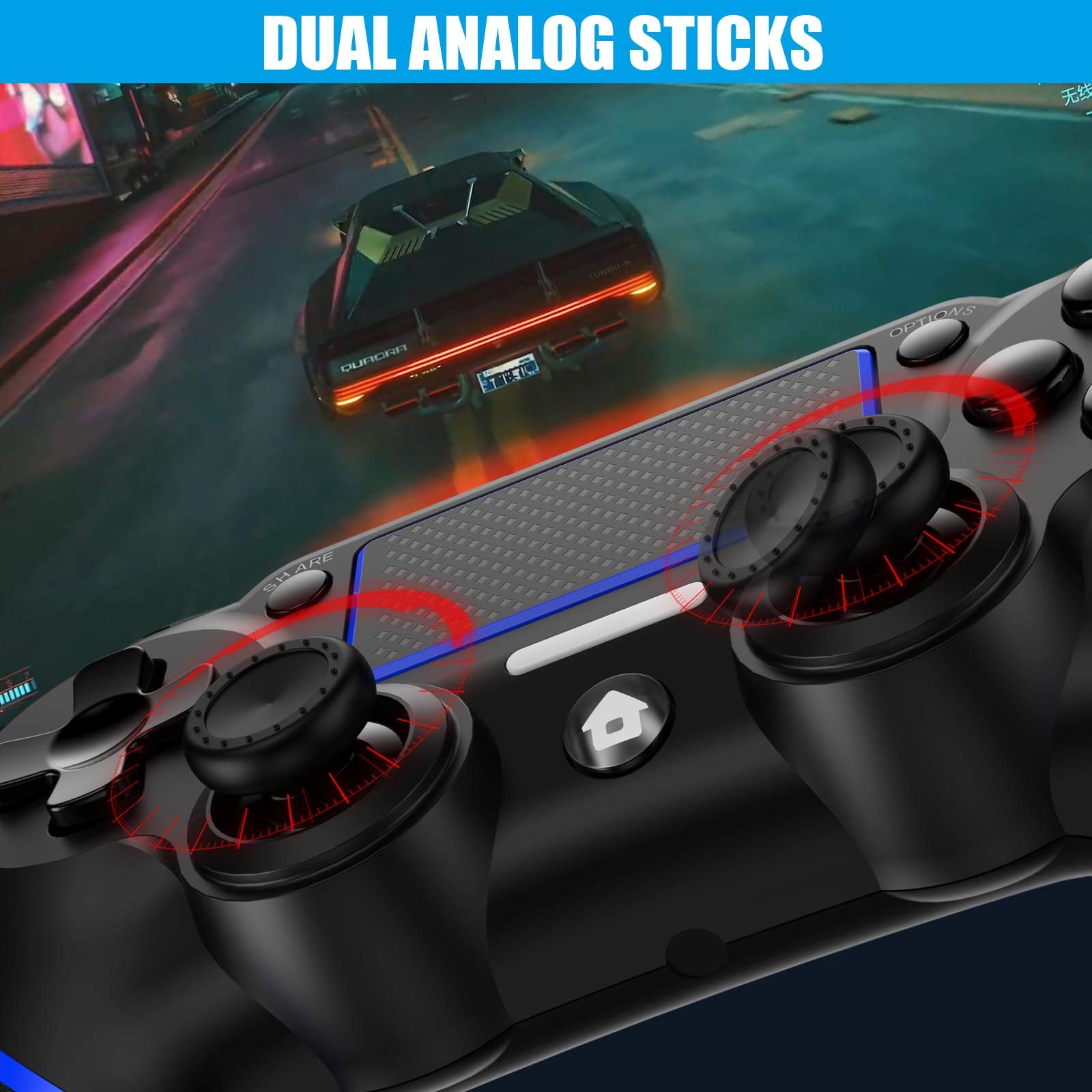 Etpark PS-4 Wired Controller, Professional PS-4 Gamepad,Touch Panel Joypad with Dual Vibration, Instantly Timely Manner to Share Joystick