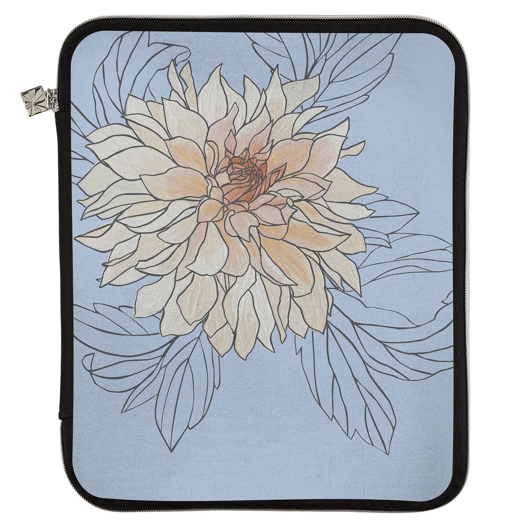Erin Condren Medium Planner Folio- Flora Dahlia, Perfect Organizer for Documents, Planners, Notebooks or Devices Up to 7" x 9". Portfolio Case Holder with Zipper and Inner Pouch