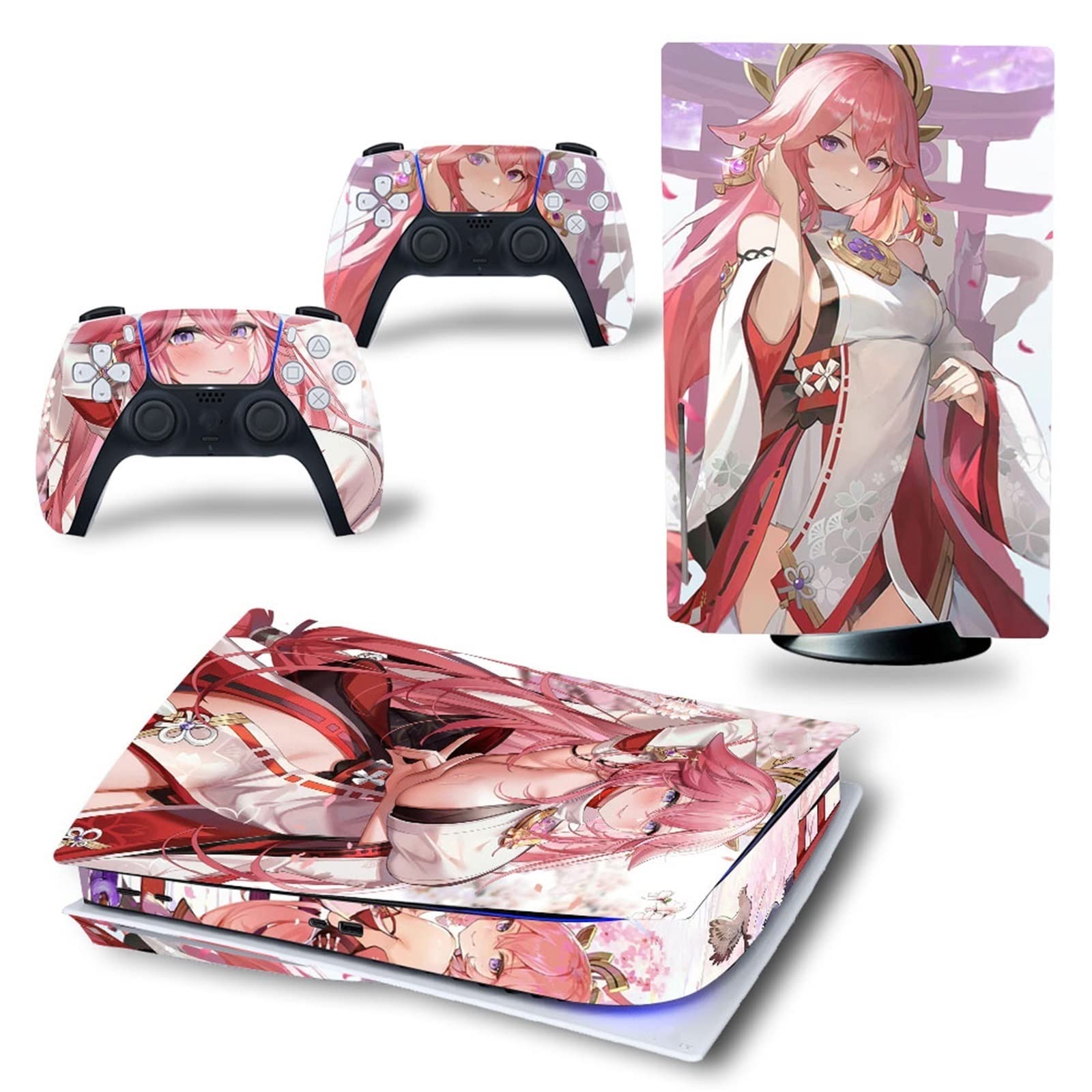 FXCON for PS5 Skin Disc Edition Anime Console and Controller Vinyl Cover Skins Wraps for PS5 Disc Version 49099 Bubble Free
