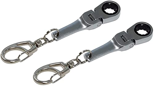GT//Rotors 10mm Ratchet Wrench Keychain Flex Head Key Ring (2 Pack)